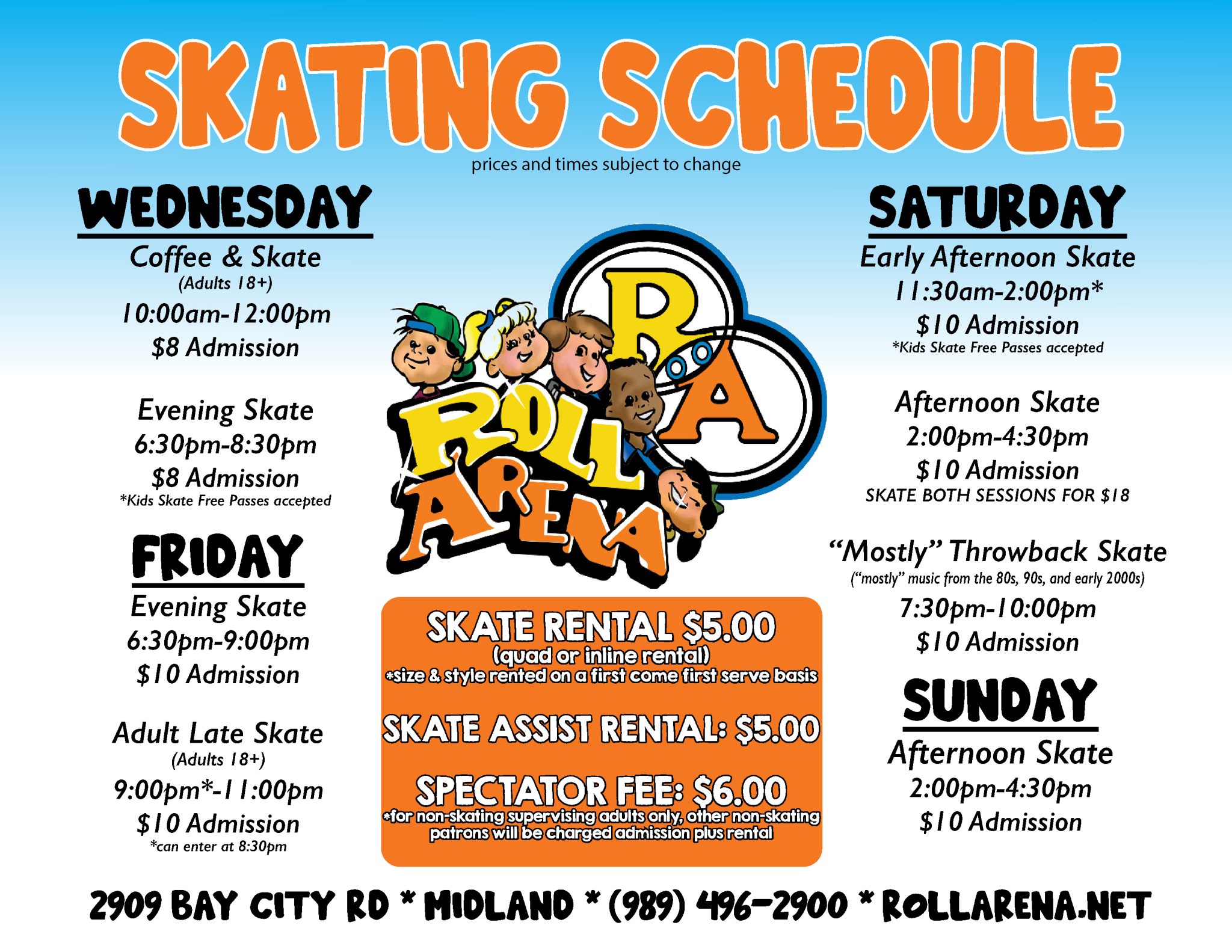 Schedule – Midland Roll Arena