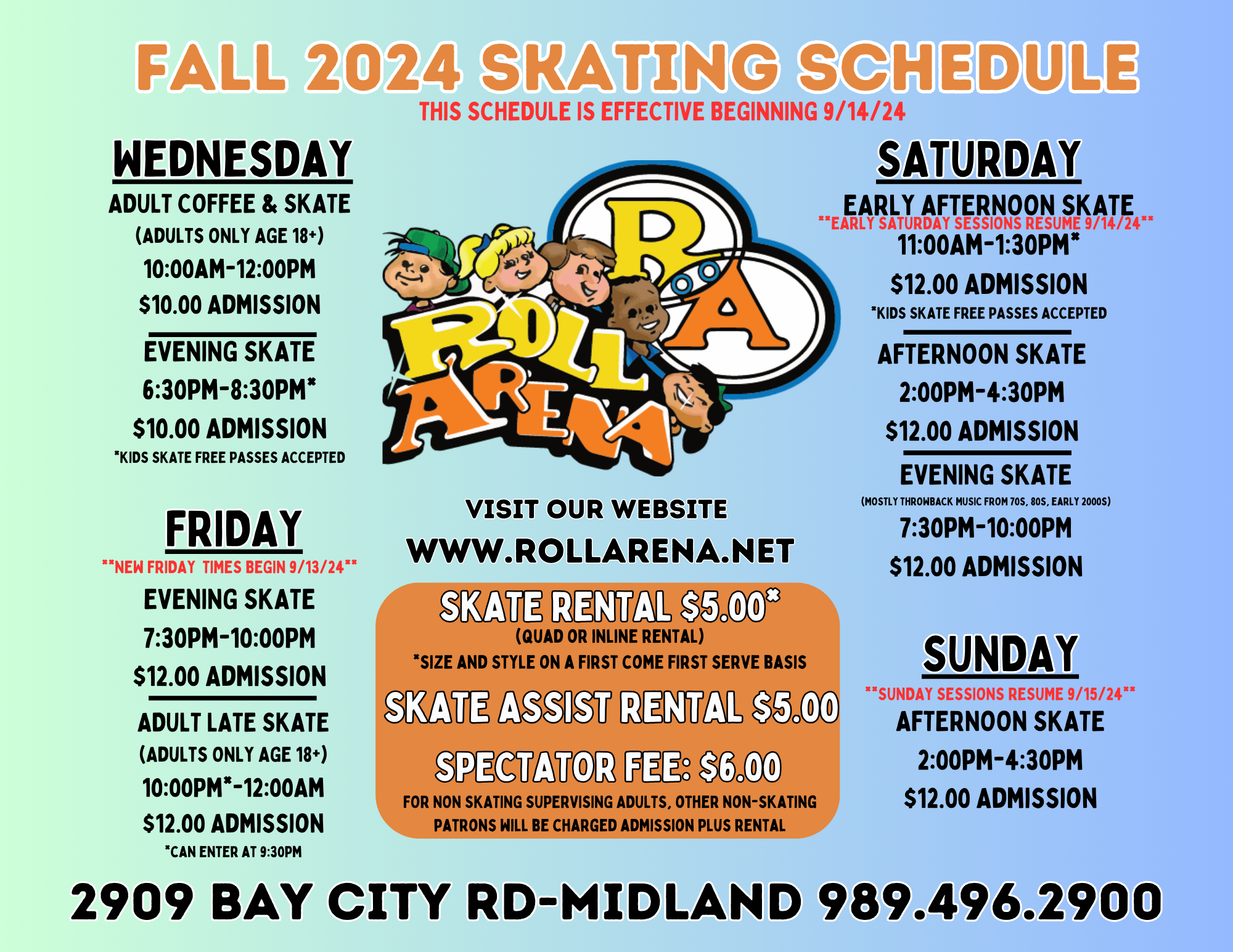 Schedule – Midland Roll Arena